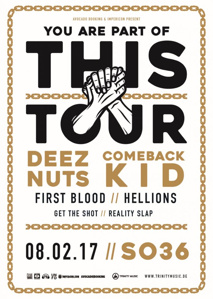 COMEBACK KID & DEEZ NUTS - Am 08.02.2017 in Berlin (SO36)