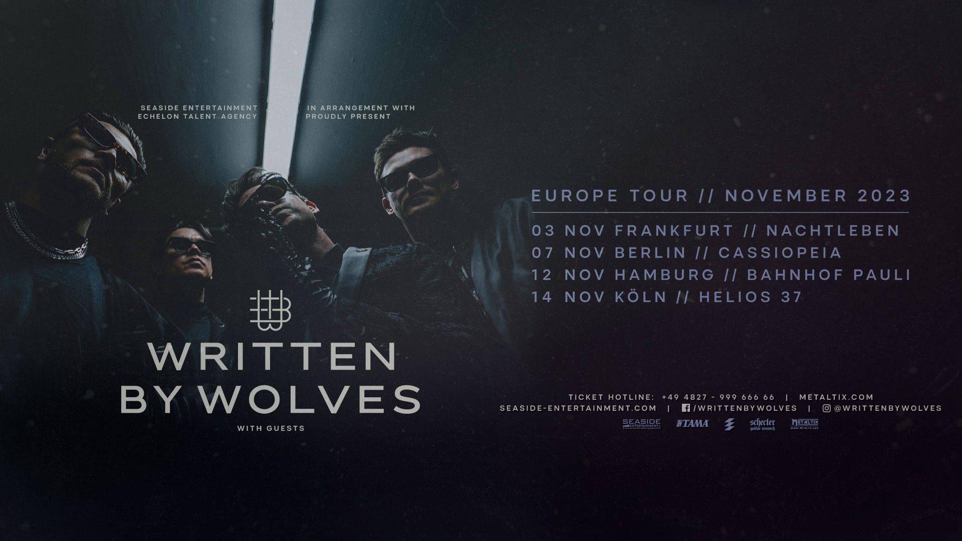 WRITTEN BY WOLVES - Am 07.11.2023 in Berlin (Cassiopeia)